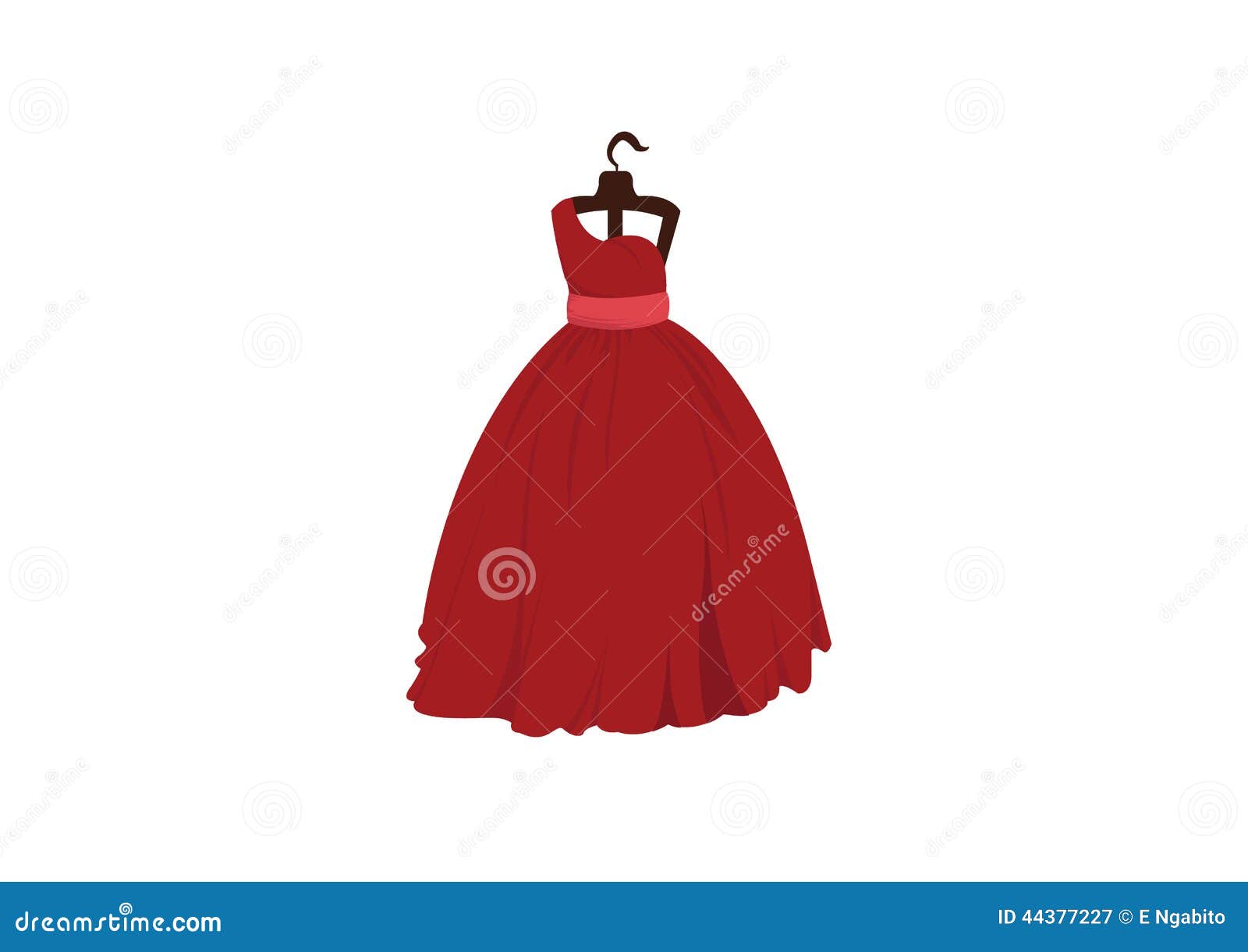 Beautiful Red Wedding Dress Stock Vector - Illustration of dress ...