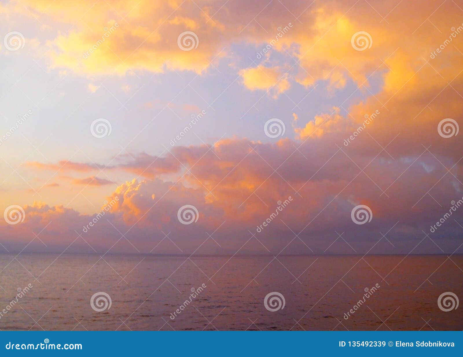 Beautiful Red and Yellow Sunset on the Sea Stock Image - Image of ...