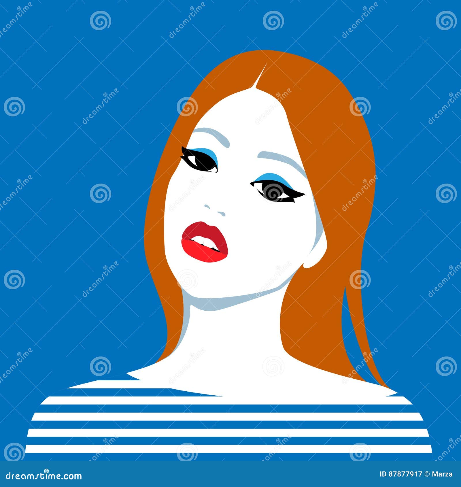 Beautiful redhead girl stock vector. Illustration of care - 87877917