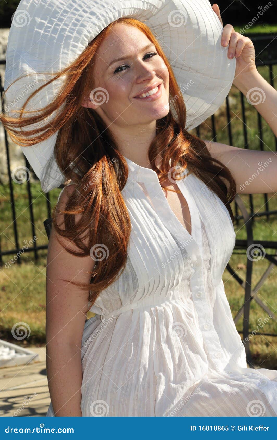 Beautiful redhead smiling stock image. Image of cheerful - 16010865