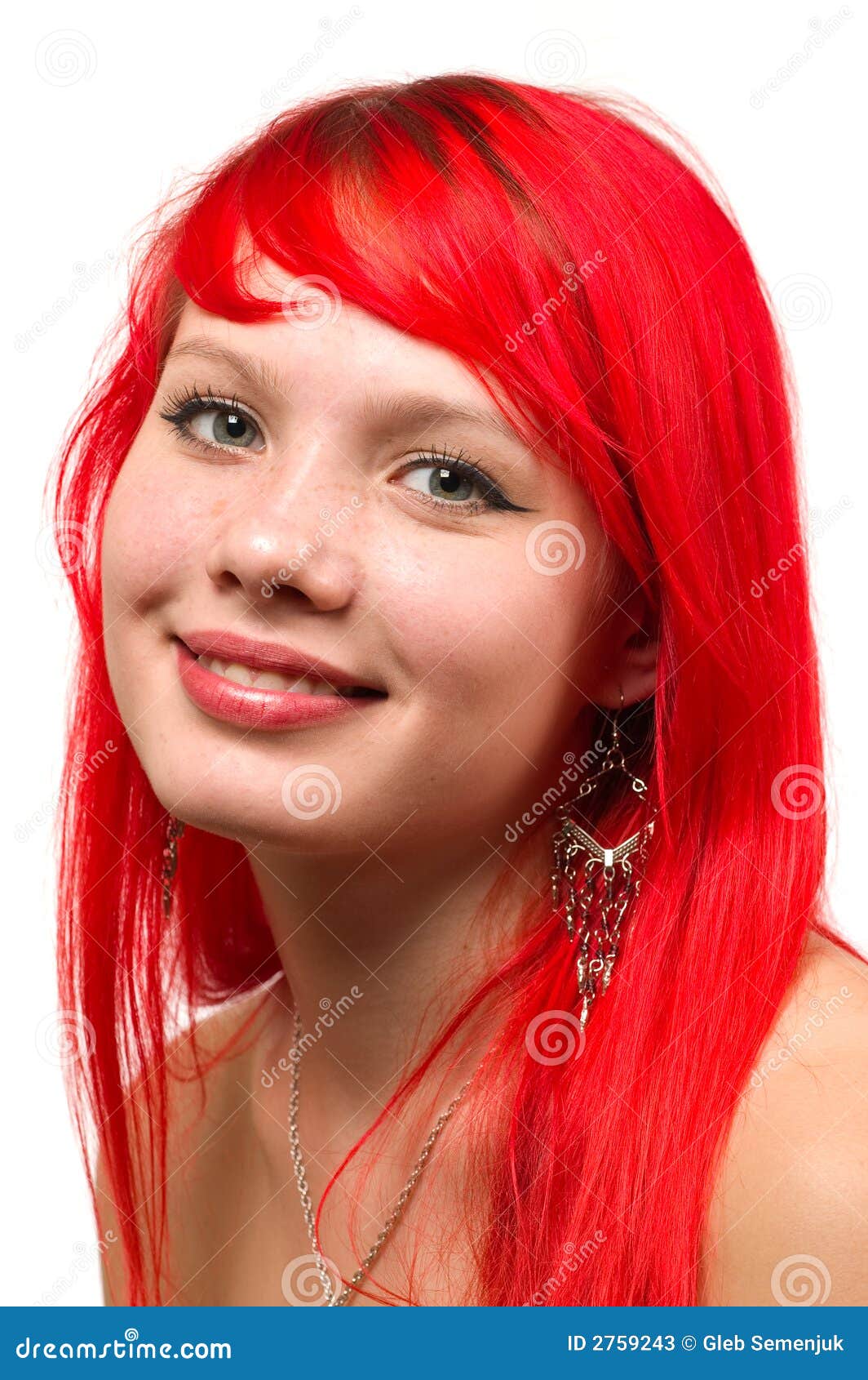 Beautiful redhead smiling stock image. Image of style - 2759243