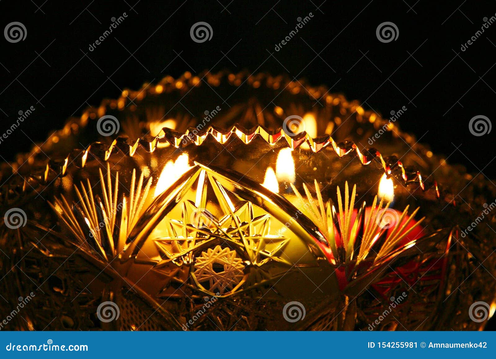 Beautiful Reflection from the Candles Stock Image - Image of night ...