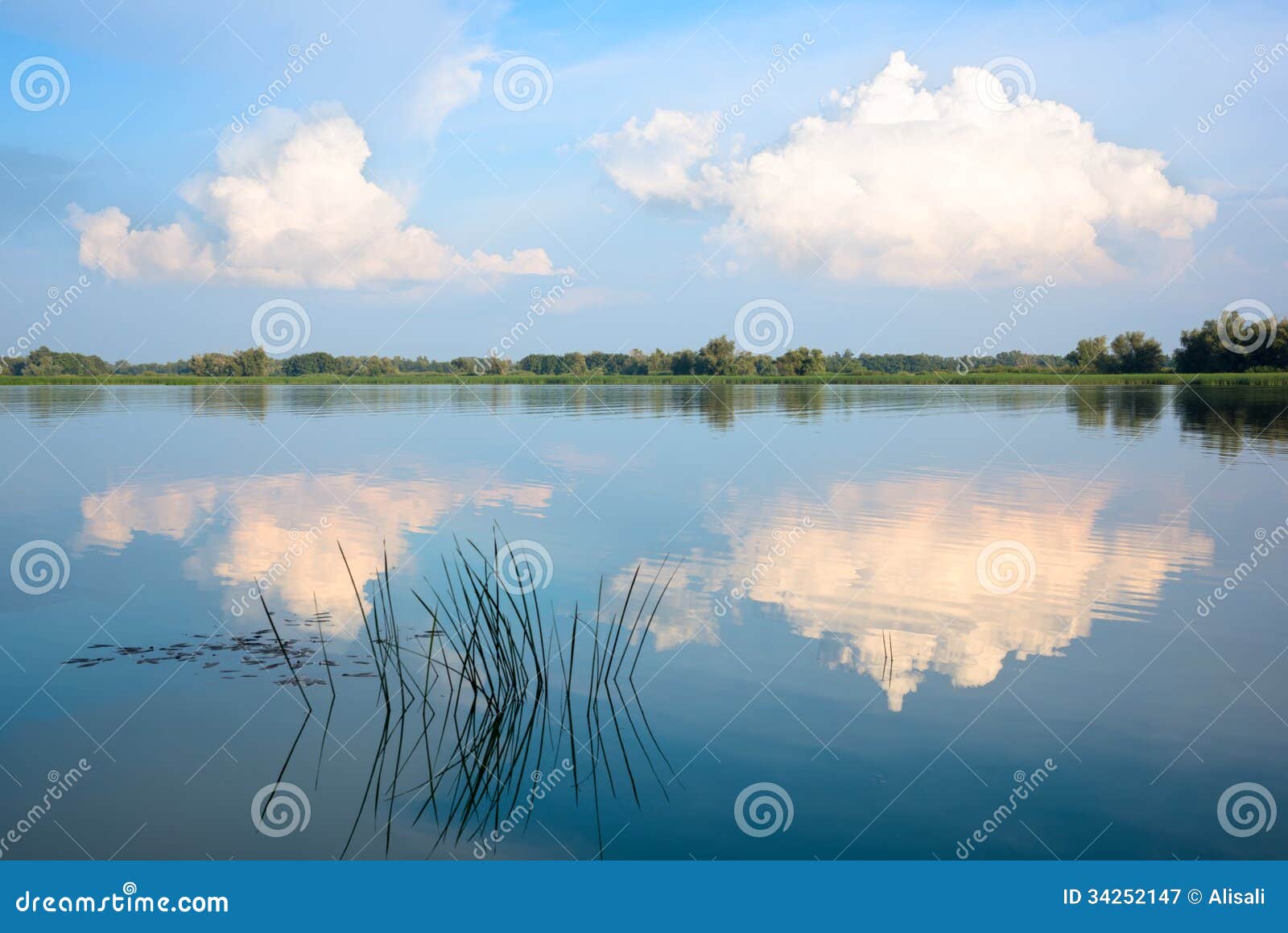 Beautiful Reflection of Clouds in Water Stock Image - Image of area ...