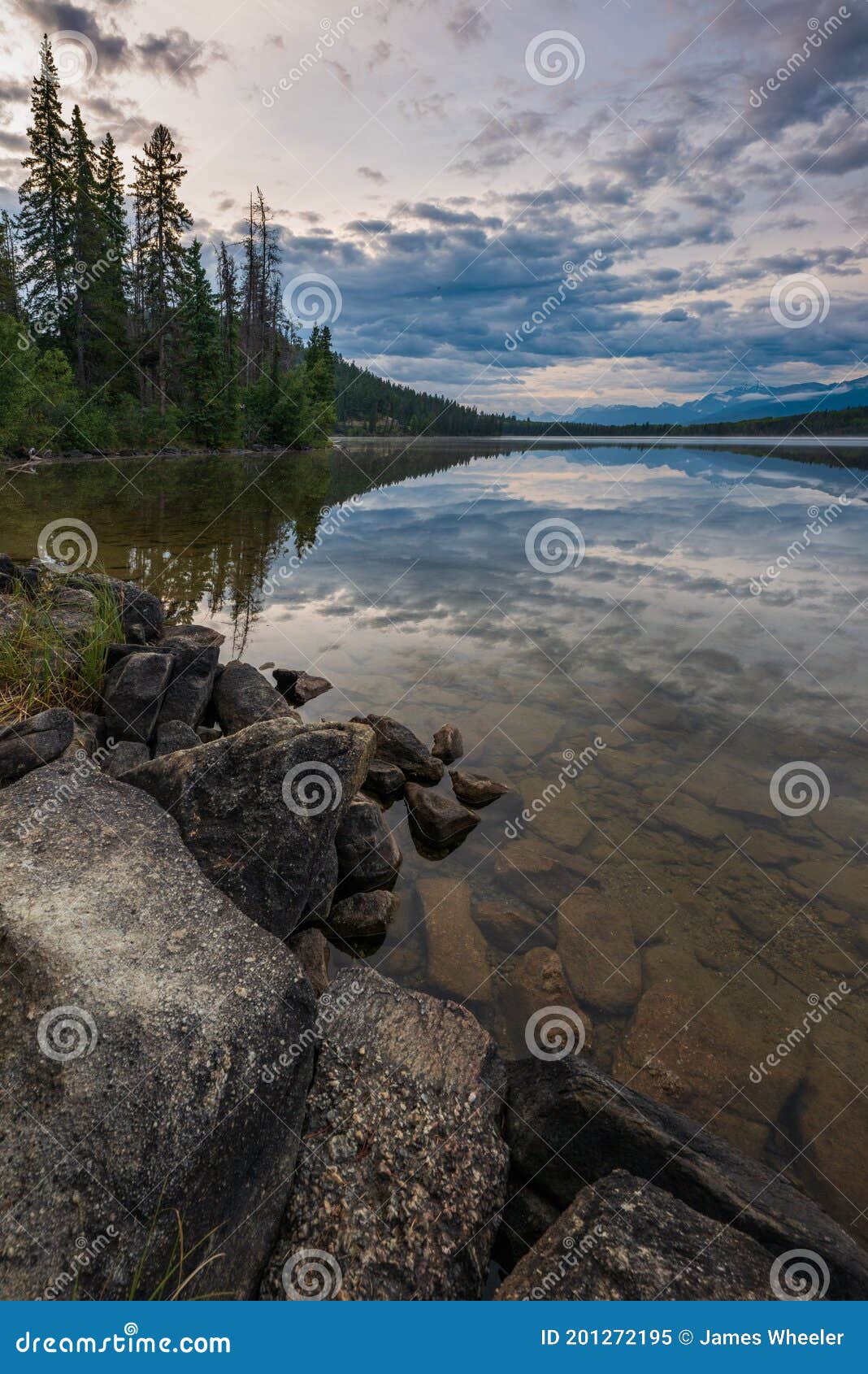 Beautiful Reflection in Lake with Trees from from Pyramid Lake Near ...