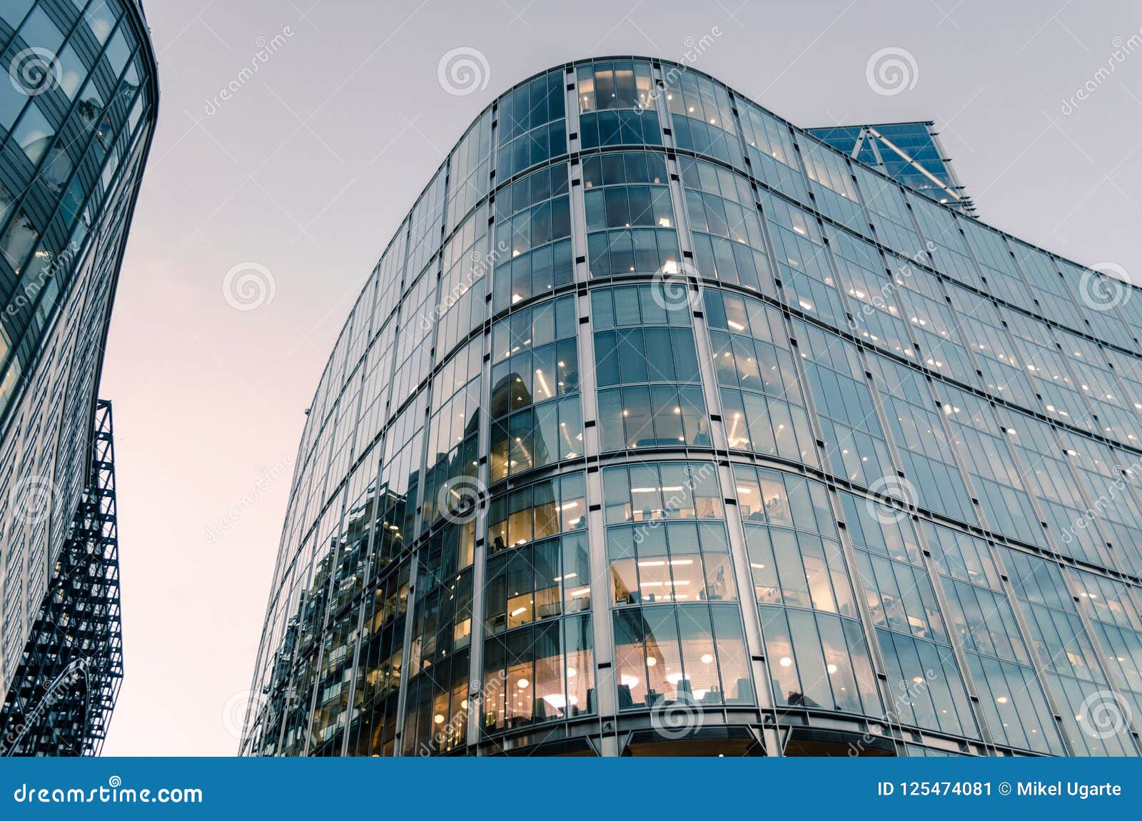 Beautiful Reflections at the Down Town Stock Image - Image of building ...