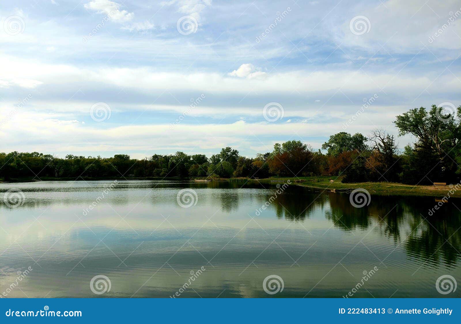 Beautiful Reflective Sky on the Lake Stock Image - Image of cloud ...