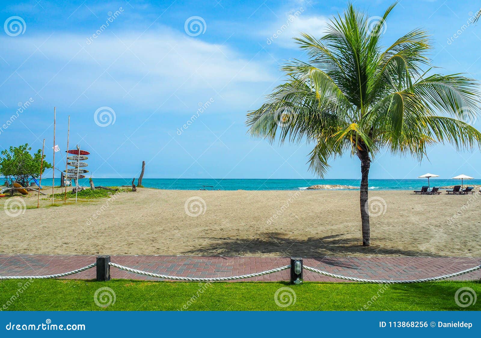 Beautiful relaxing beach stock photo. Image of beautiful - 113868256