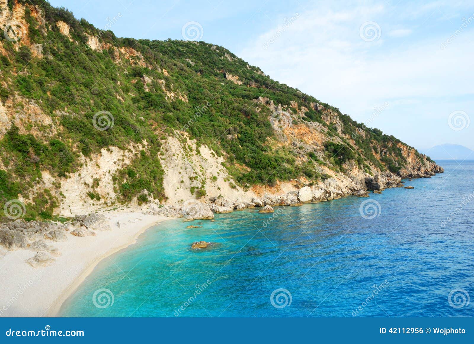Beautiful remote beach stock photo. Image of gravel, blue - 42112956