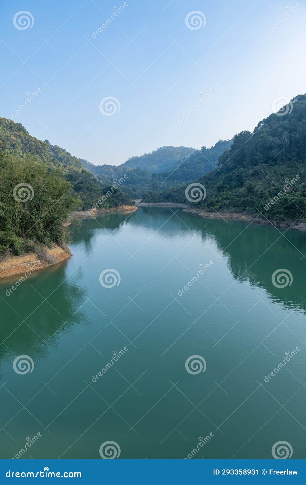 Beautiful Reservoir in Sunny Day at Vertical Composition Stock Image ...