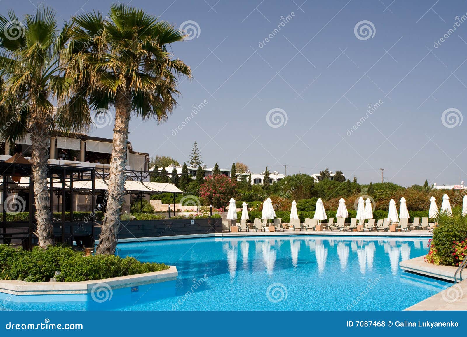 Beautiful Resort Swimming Pool Stock Photo - Image of blue, residential ...