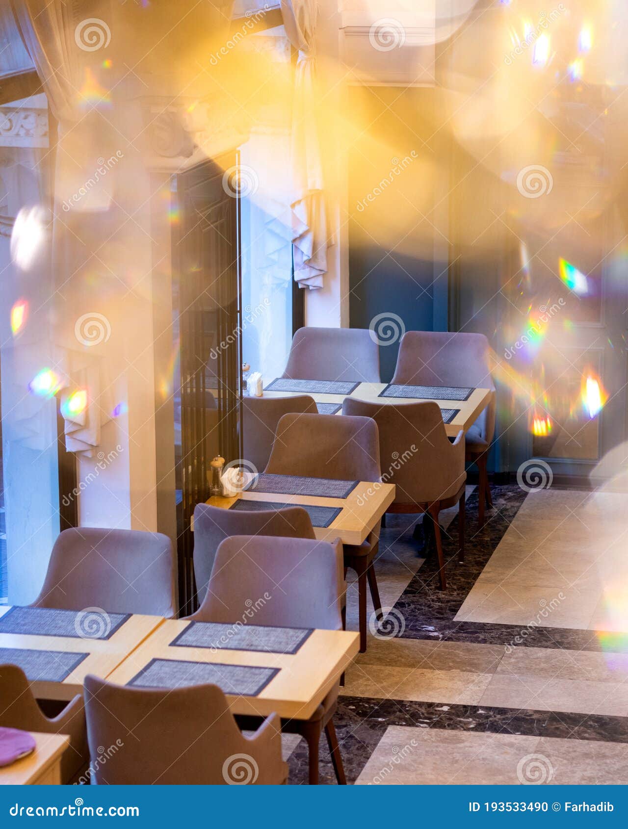 Beautiful Restaurant Interior, Empty Tables Editorial Image - Image of ...