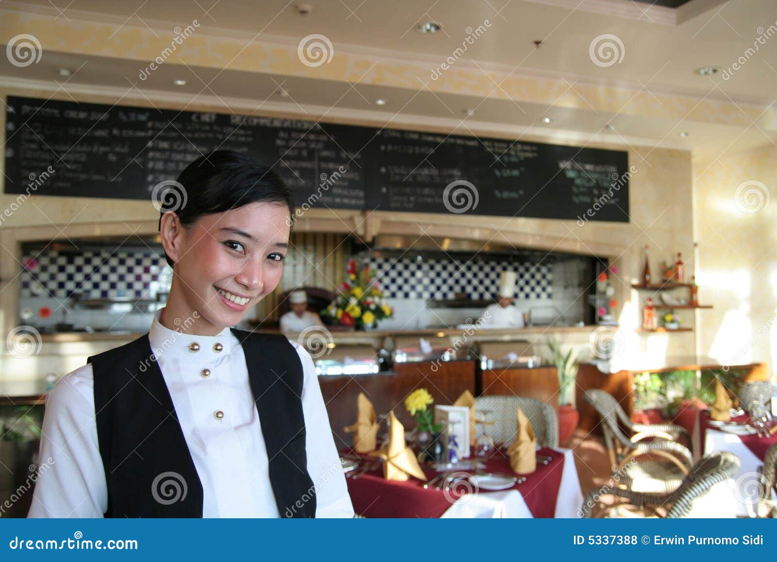 Beautiful restaurant staff stock photo. Image of female - 5337388