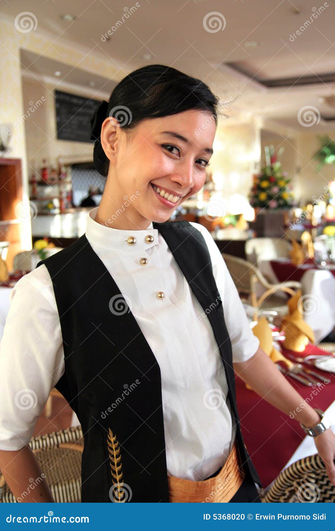 Beautiful restaurant staff stock photo. Image of waitress - 5368020