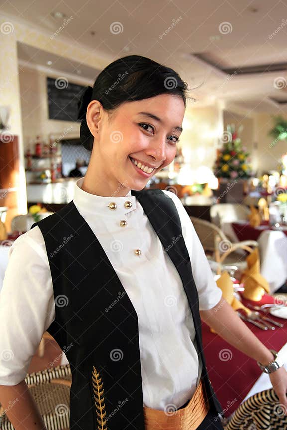 Beautiful restaurant staff stock photo. Image of waitress - 5368020