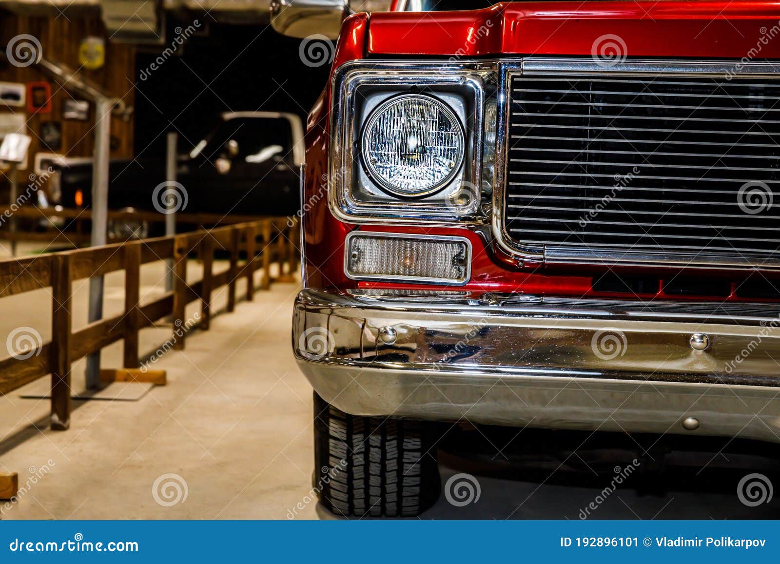 Beautiful Retro Car of Red Color Stock Image - Image of color, grass ...
