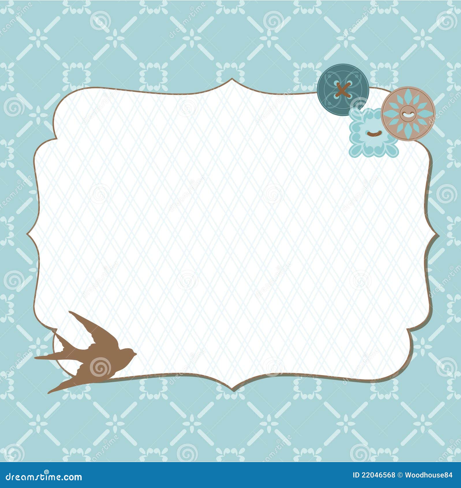 Beautiful Retro Card with Photo Frame Stock Vector - Illustration of ...