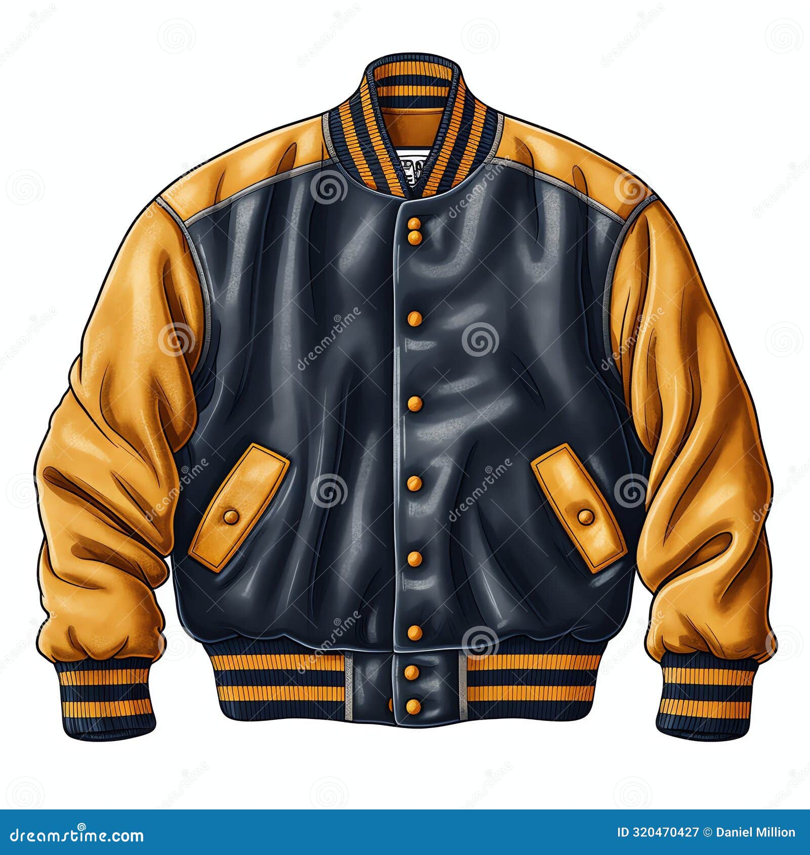 Beautiful Retro Letterman Jacket Clipart Illustration Stock ...