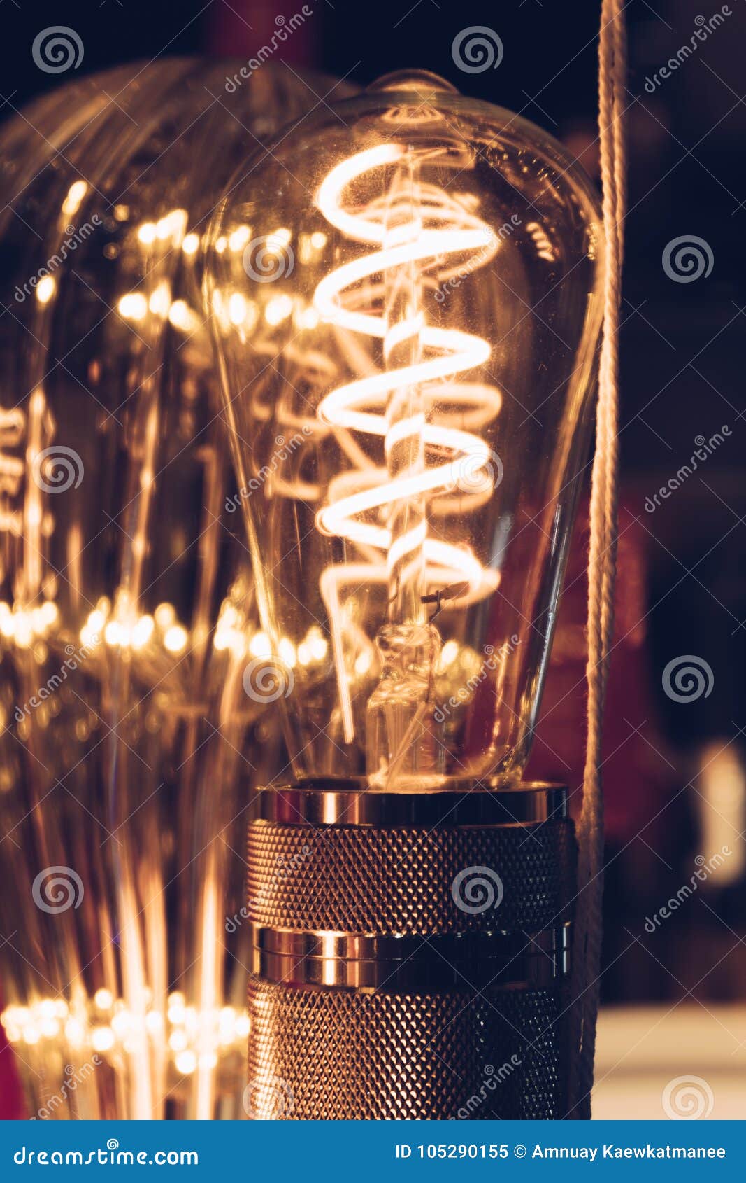 Beautiful Retro Luxury Light Bulb Decor Glowing Stock Image - Image of ...