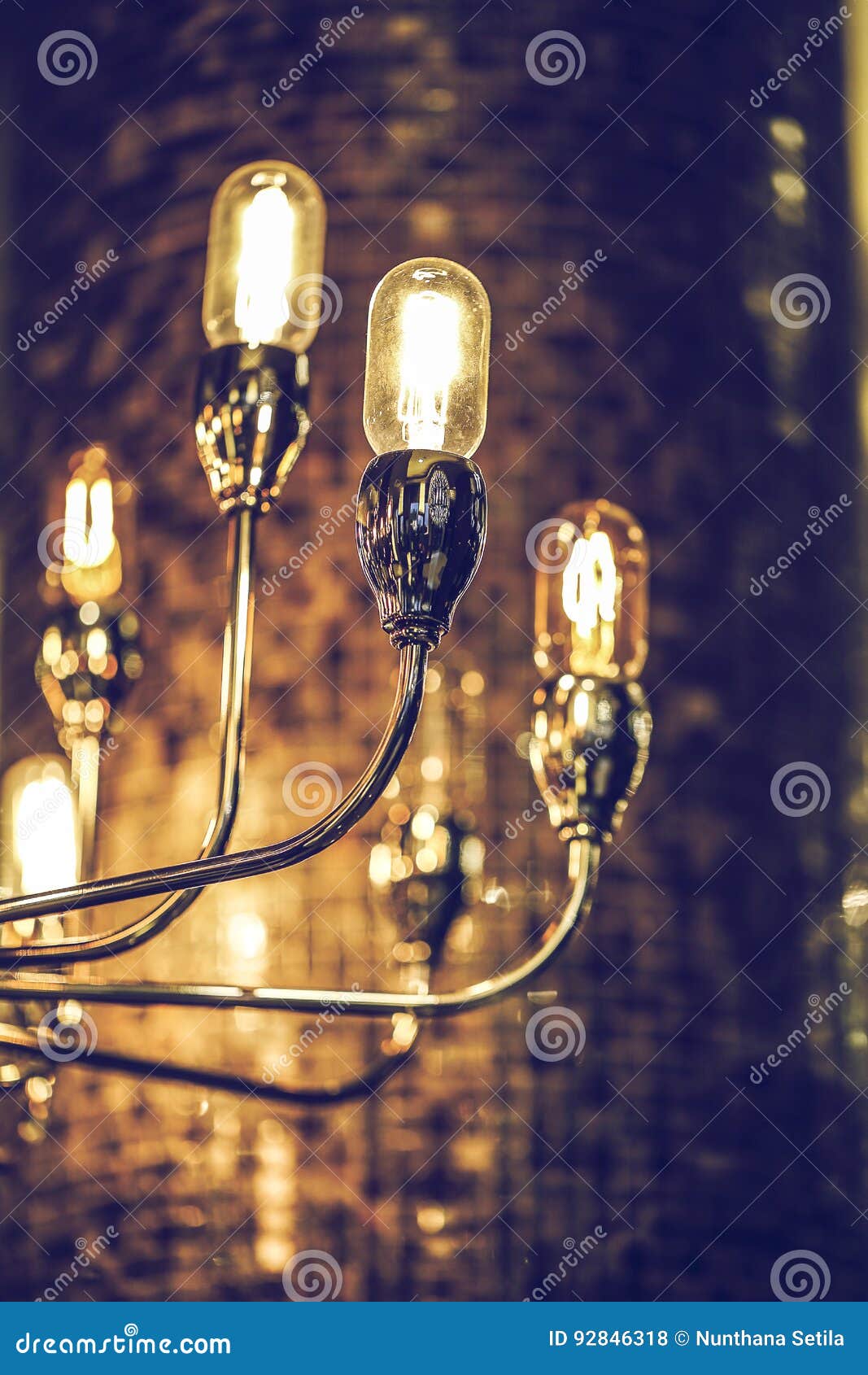 Beautiful Retro Luxury Light Lamp Decor Glowing Stock Photo - Image of ...