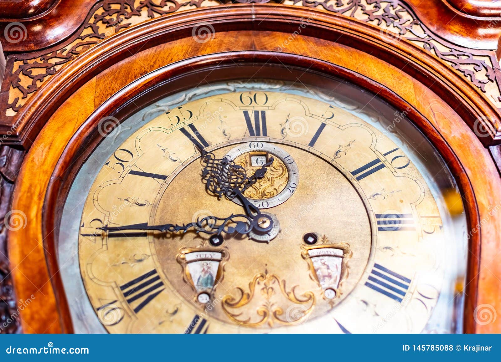 Beautiful Retro and Old Ancient Wall Clock Stock Photo - Image of city ...