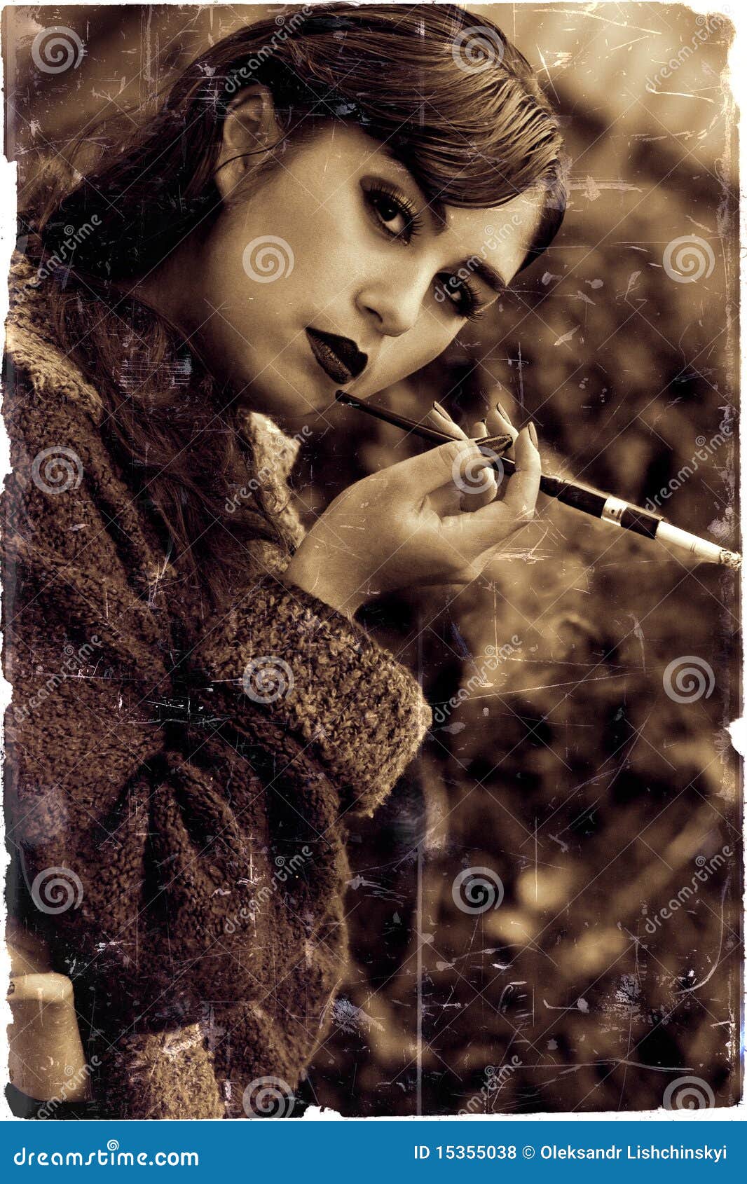 Beautiful Retro Stylized Photo Stock Photo - Image of cigarette, lady ...
