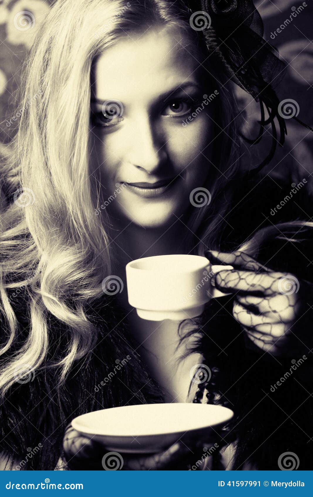 Beautiful retro woman stock image. Image of cheerful - 41597991