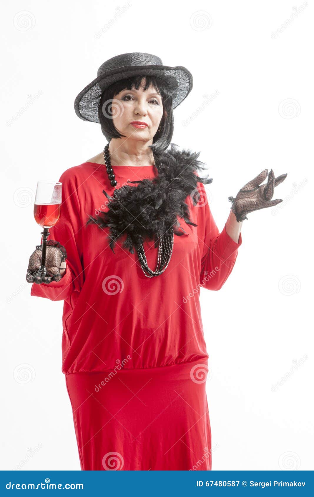 Beautiful Retro Woman Drinking Wine Stock Image - Image of film, lady ...