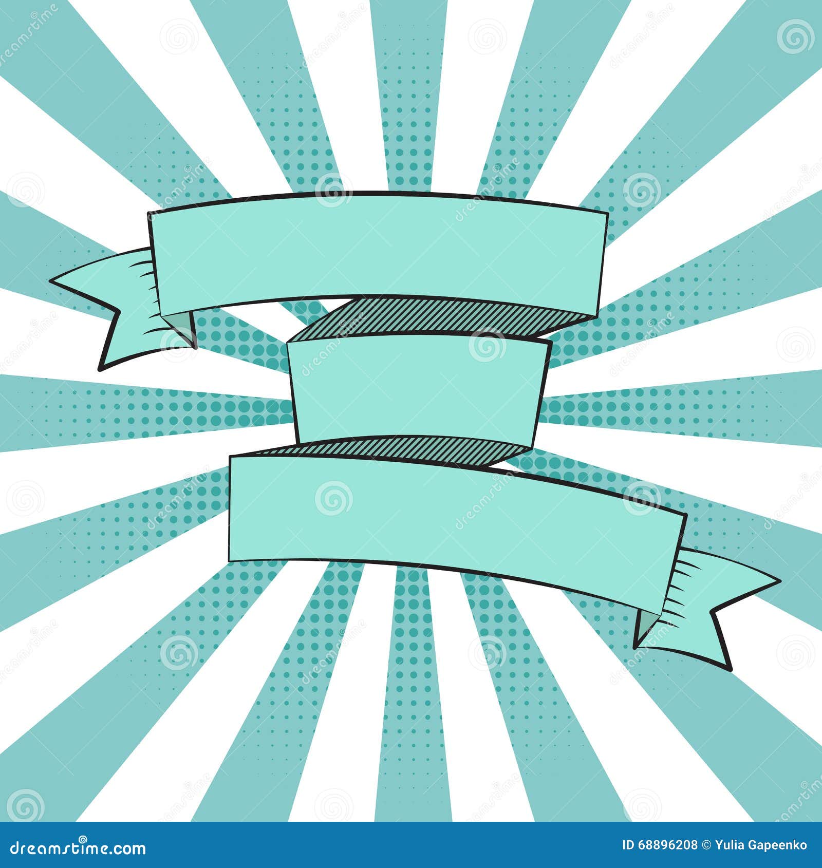 Beautiful Ribbon Label in Pop Art Style Vector Illustration Stock ...