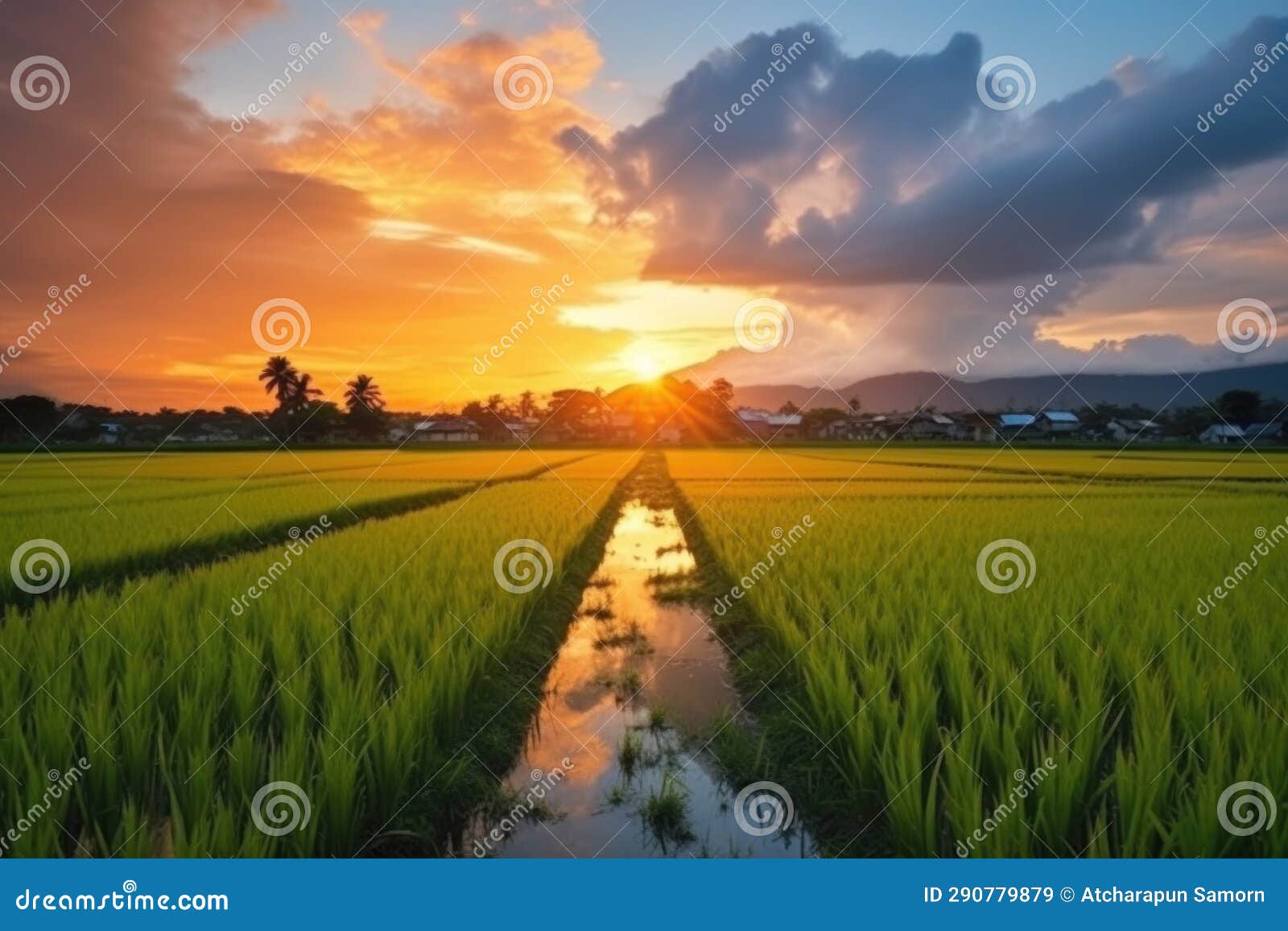 Beautiful Rice Field Landscape Terraced Stock Image - Image of ...