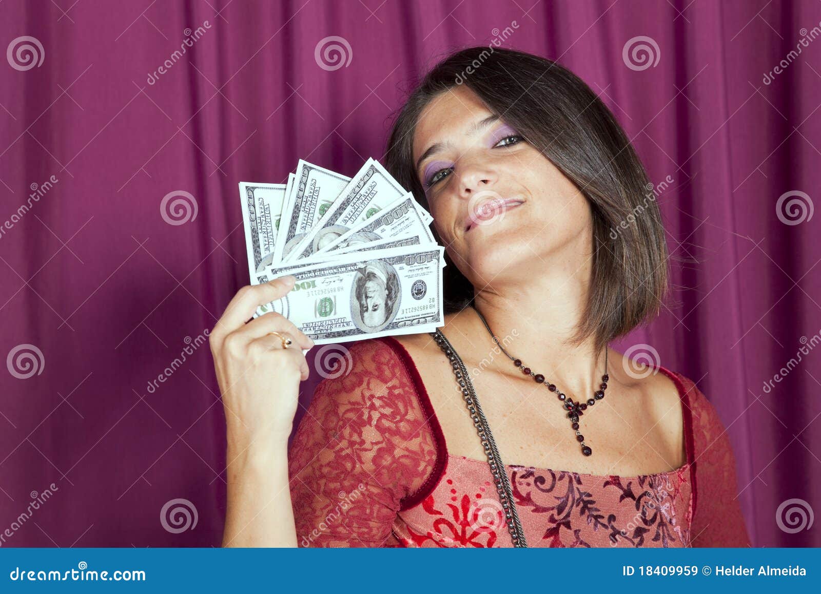 Beautiful rich woman stock image. Image of currency, caucasian - 18409959