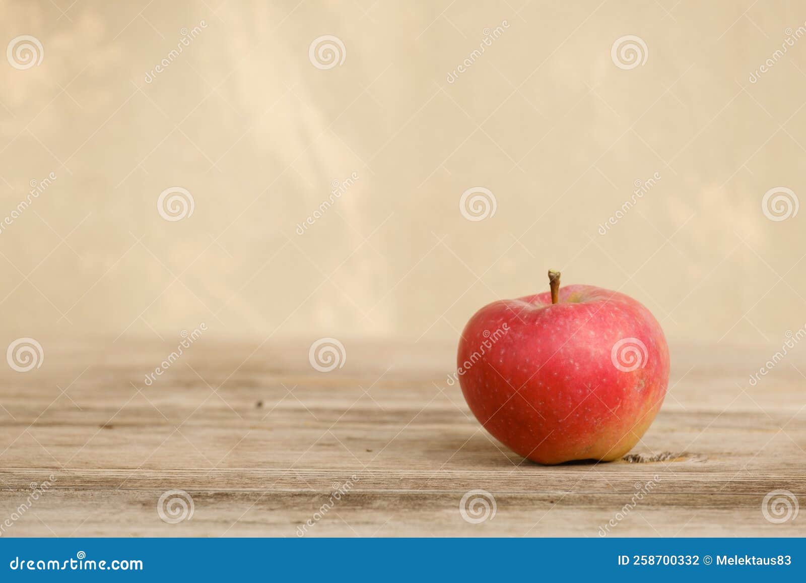 Ripe Red Apple on a Wooden Table Stock Photo - Image of food, nature ...