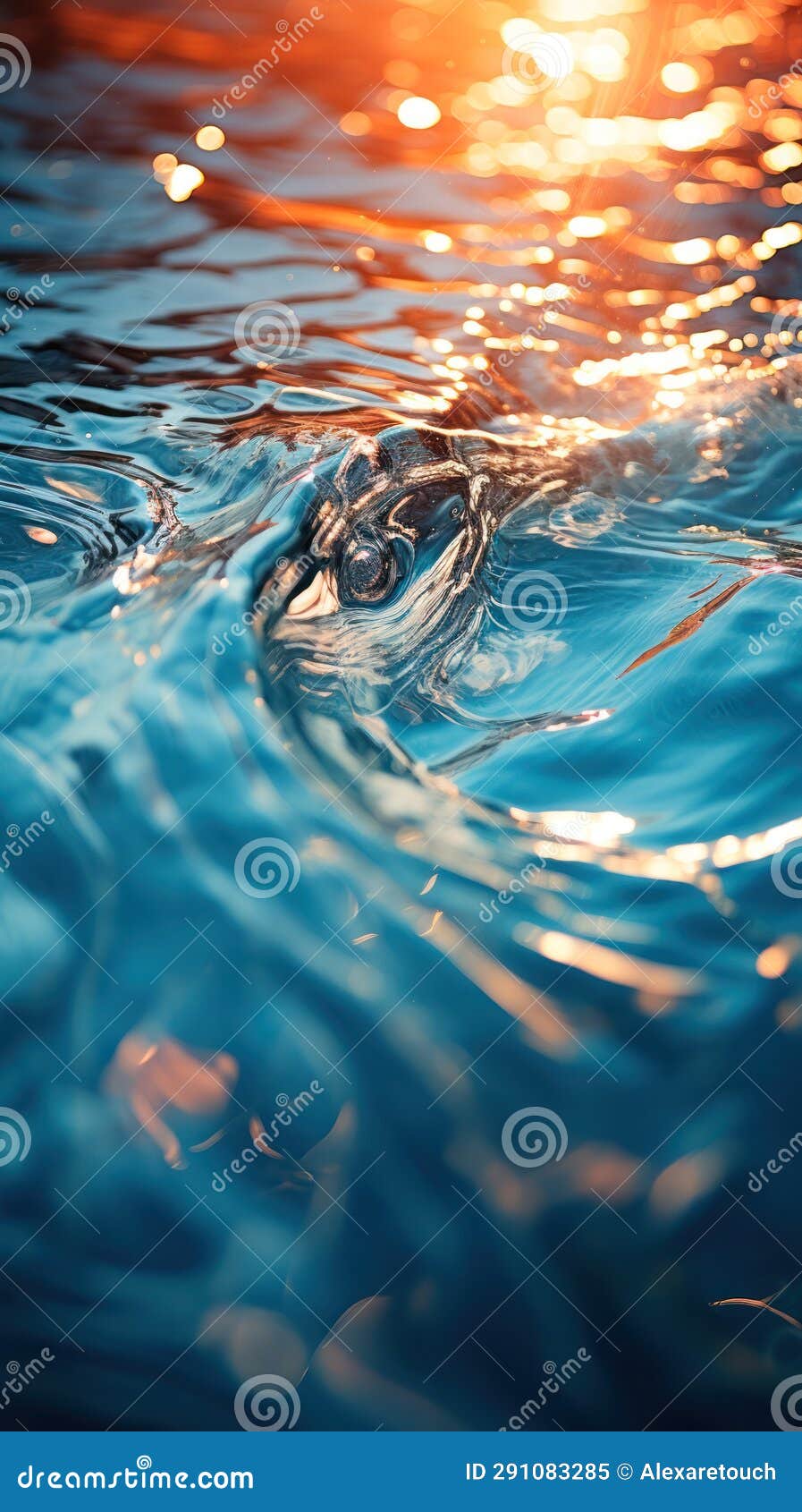 Beautiful Ripples on the Surface of Sea Water with Sun Rays Stock Image ...