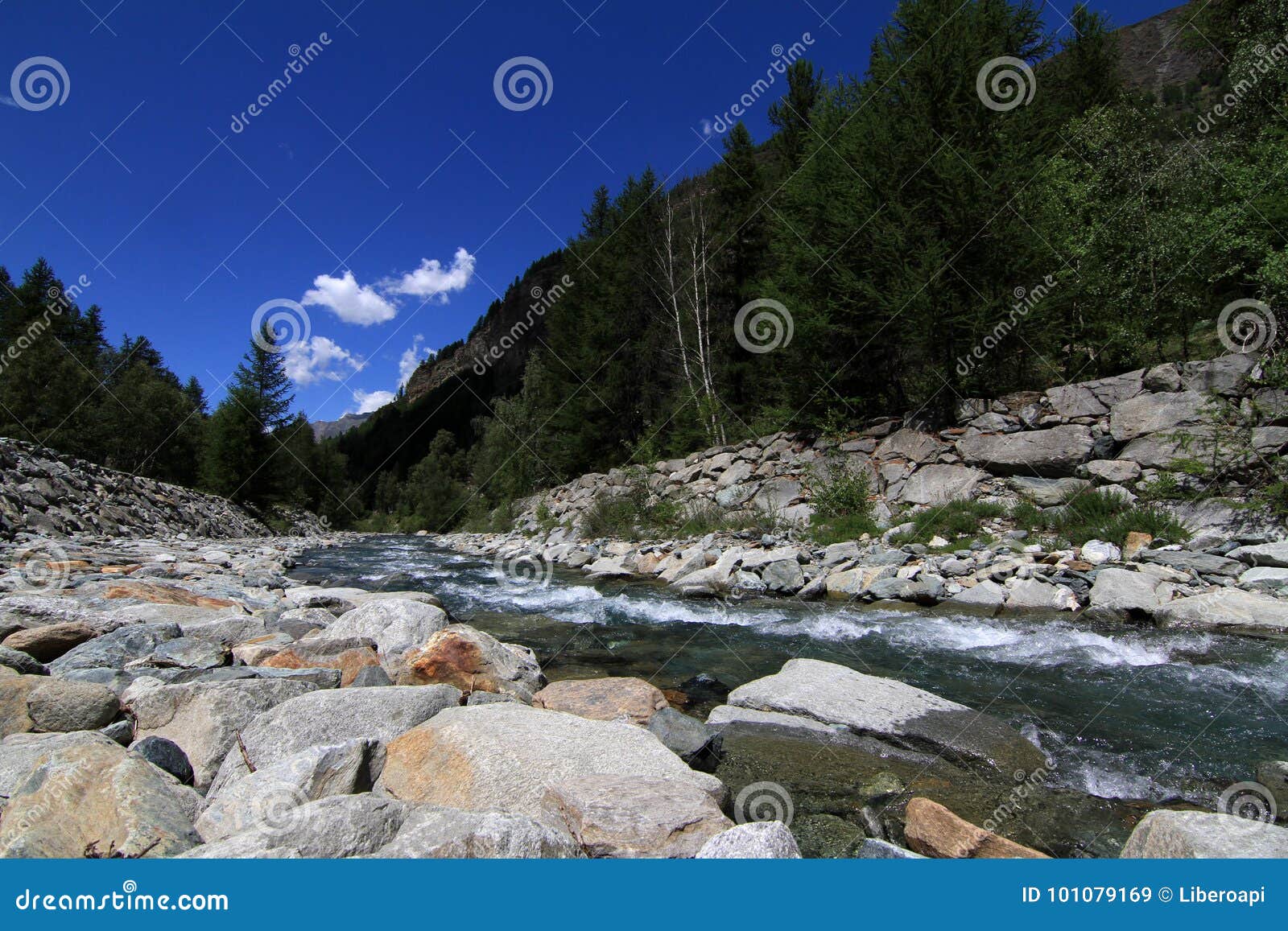 Alpine river stock image. Image of mountain, water, nature - 101079169
