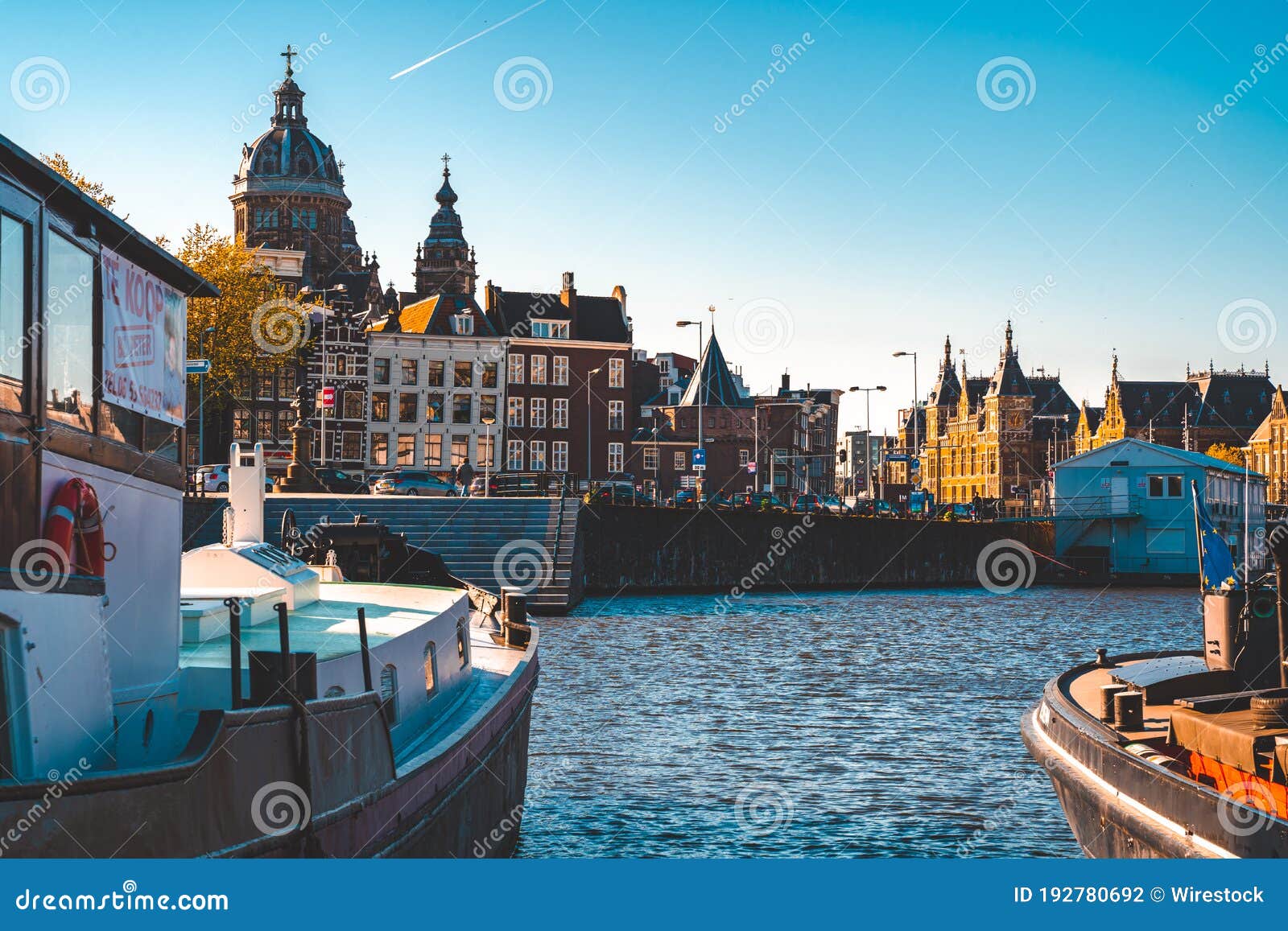 Beautiful River in Amsterdam, the Netherlands Stock Photo - Image of ...
