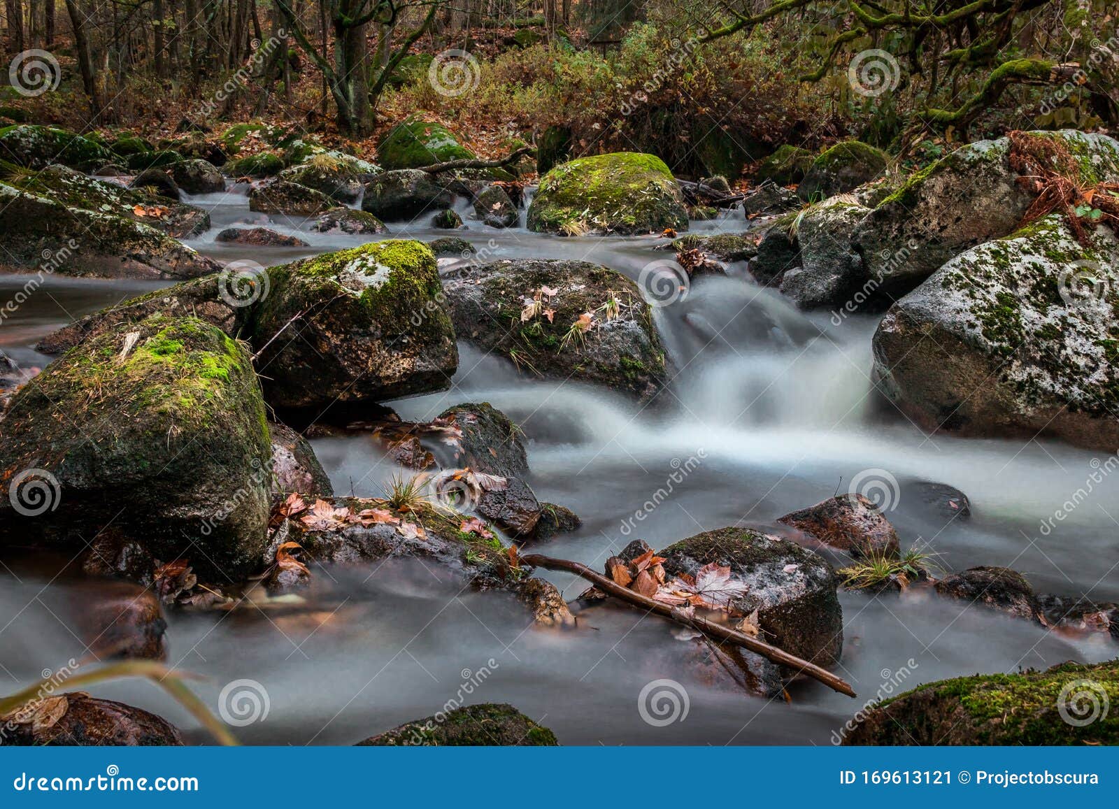 Beautiful River Embedded in Rocks Flows Down the Mountain. the Stones ...
