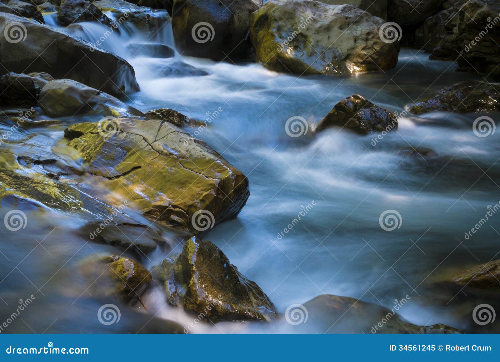 Beautiful River Flowing among Rocks Stock Image - Image of blue ...