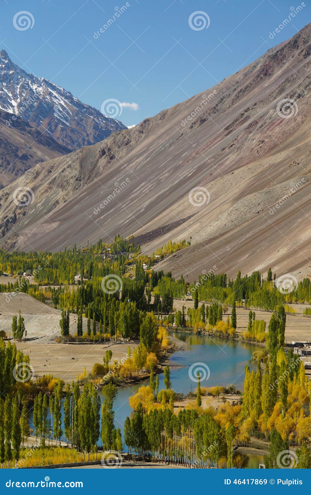 Beautiful River and Mountain in Phandar Valley,Ghizer, Pakistan Stock ...