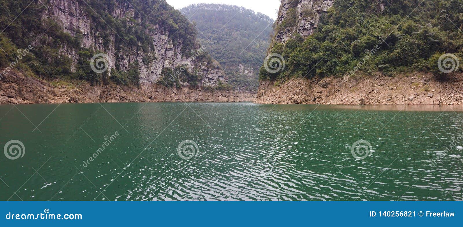 River with Mountains on Both Sides Stock Image - Image of recreational ...