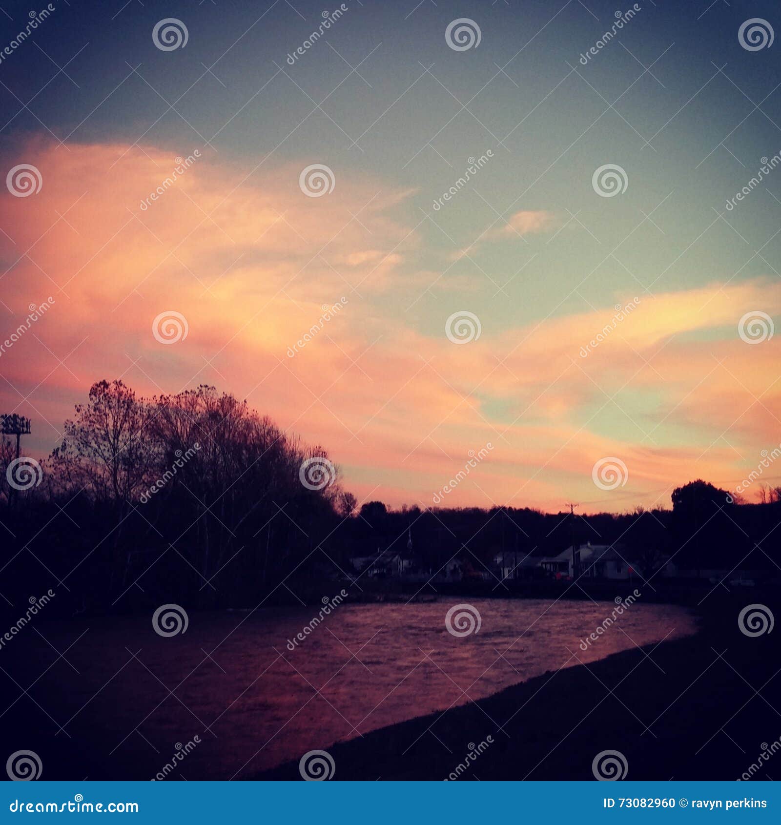 Beautiful River Sunset stock photo. Image of sunset, beautiful - 73082960