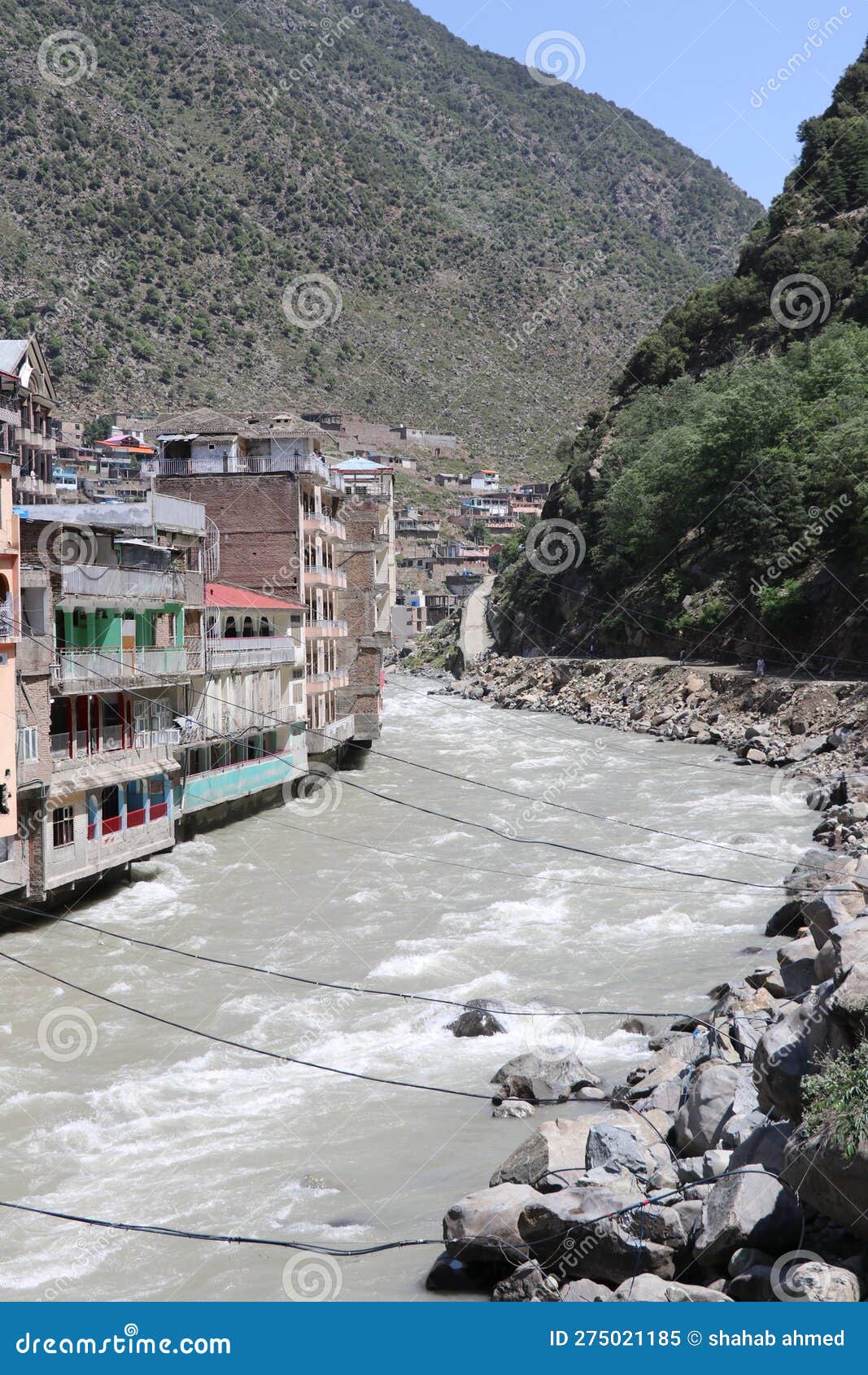 Beautiful River View with Mountains Stock Image - Image of mountains ...