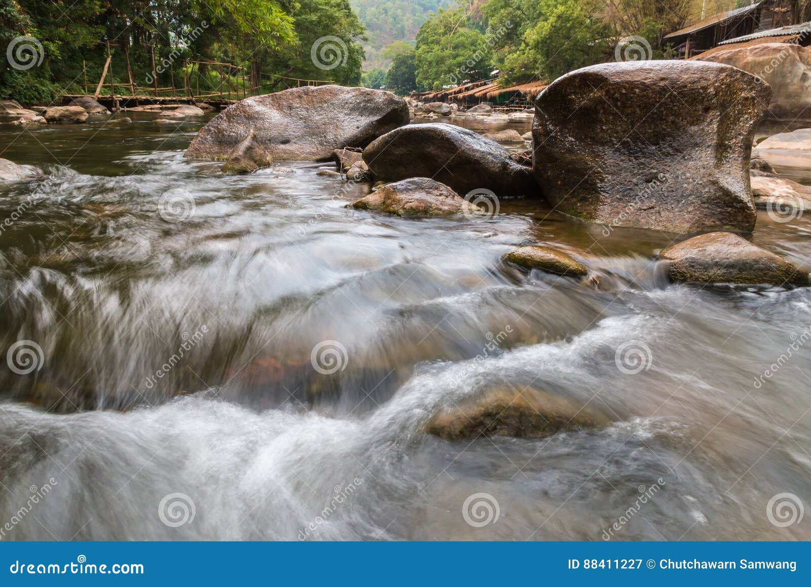 Beautiful River Water Flowing through Stones and Rocks Stock Image ...
