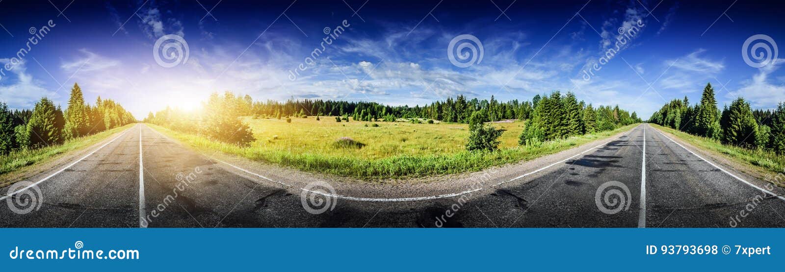 Beautiful road panorama stock photo. Image of trip, direction - 93793698
