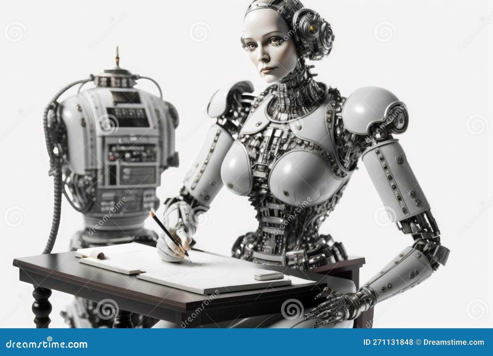 Secretary At White Reception Royalty-Free Stock Photo | CartoonDealer ...