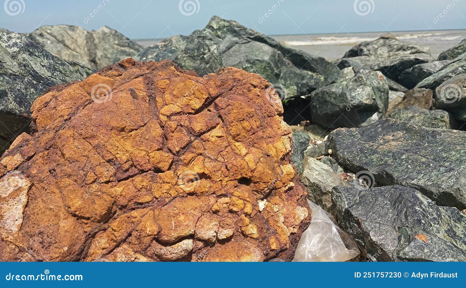 Beautiful Rock on the Beach, Different but Aesthetic Stock Photo ...