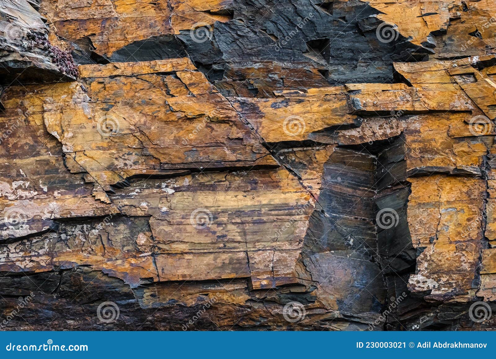 Beautiful Rock Texture with Cracks and Visible Layers of Rocks. Natural ...