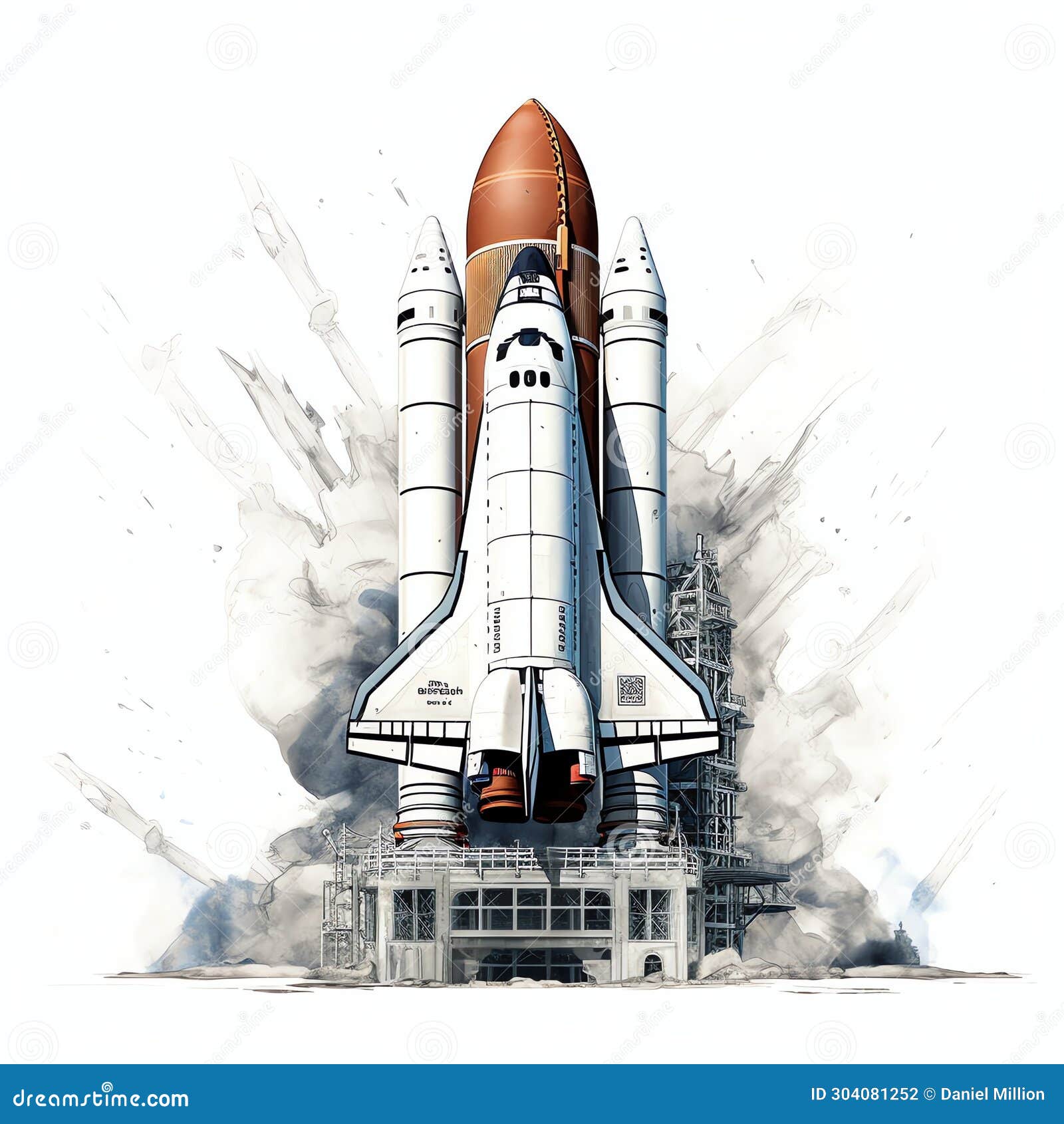 Beautiful Rocket Ship Clipart Illustration Stock Illustration ...
