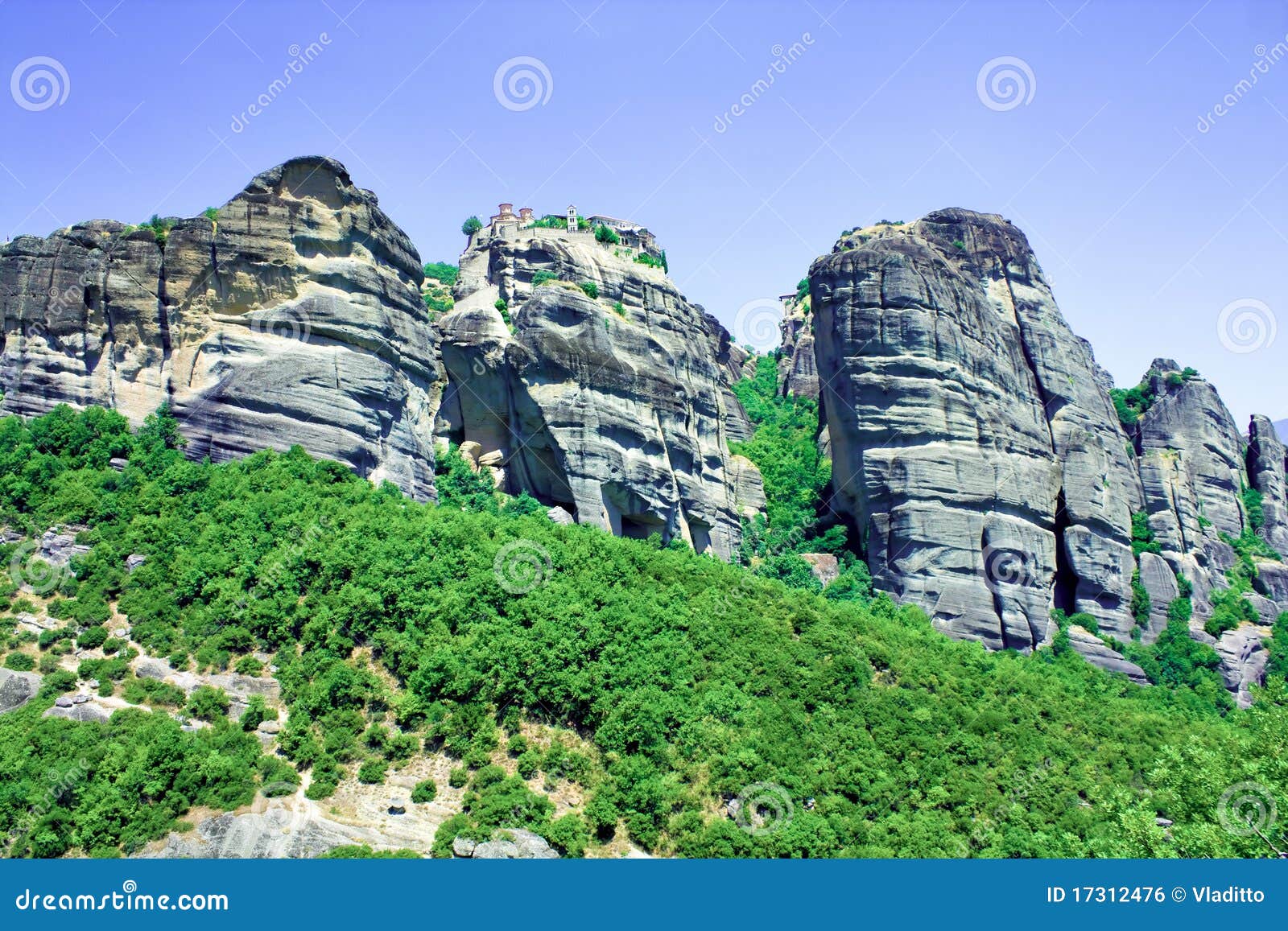 Beautiful rocks Meteora stock photo. Image of horizon - 17312476