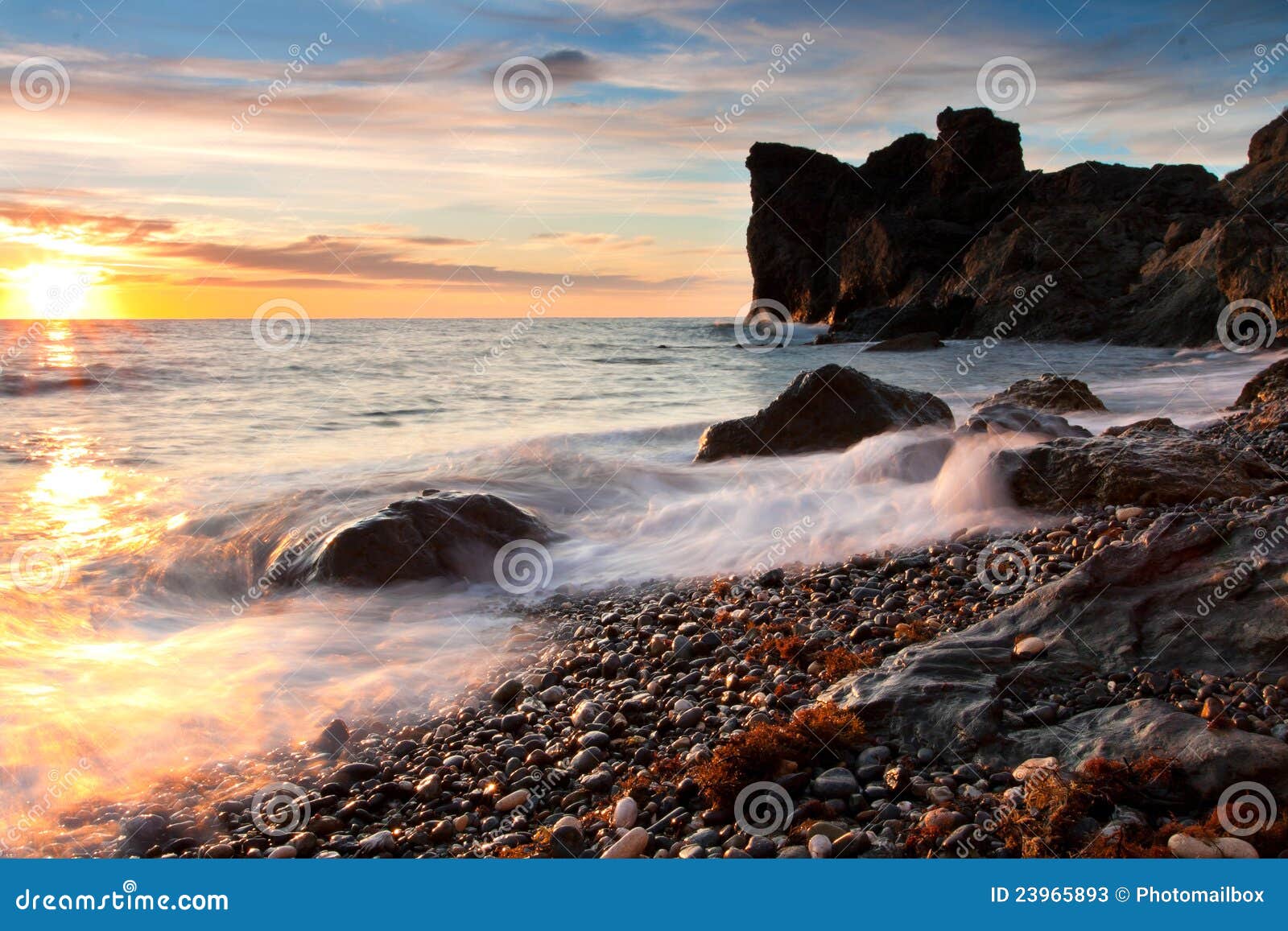 Beautiful rocky sea beach stock image. Image of holiday - 23965893