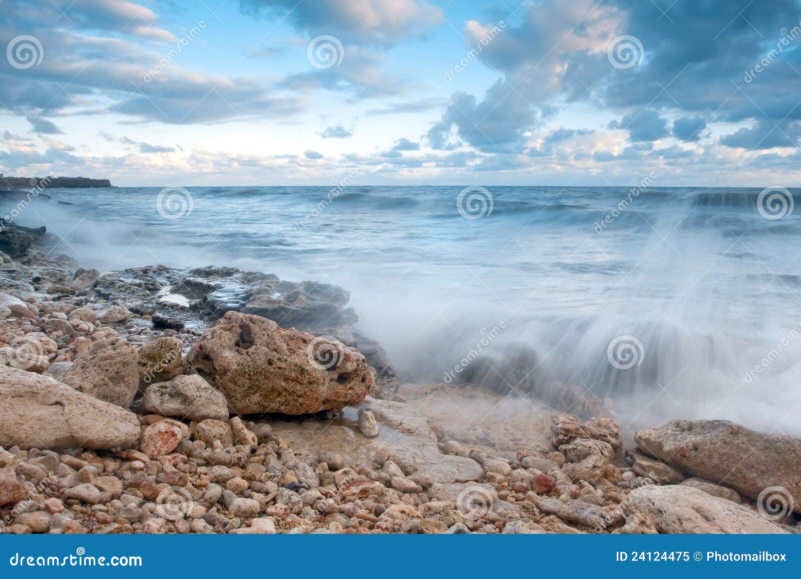 Beautiful rocky sea beach stock image. Image of peace - 24124475