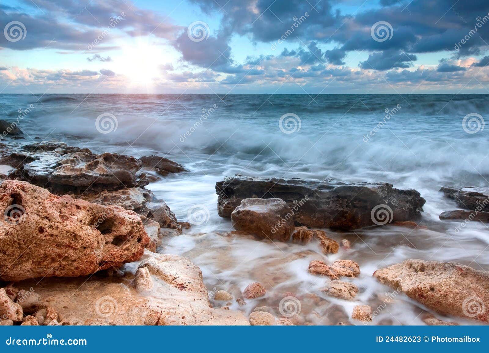 Beautiful rocky sea beach stock image. Image of holiday - 24482623